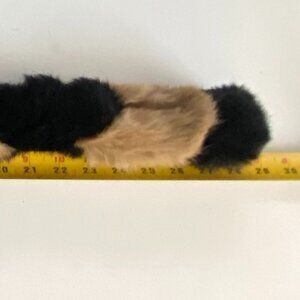 Accessories | 10 Rabbit Fur Tan And Black Loop Fasten Scarf | Poshmark